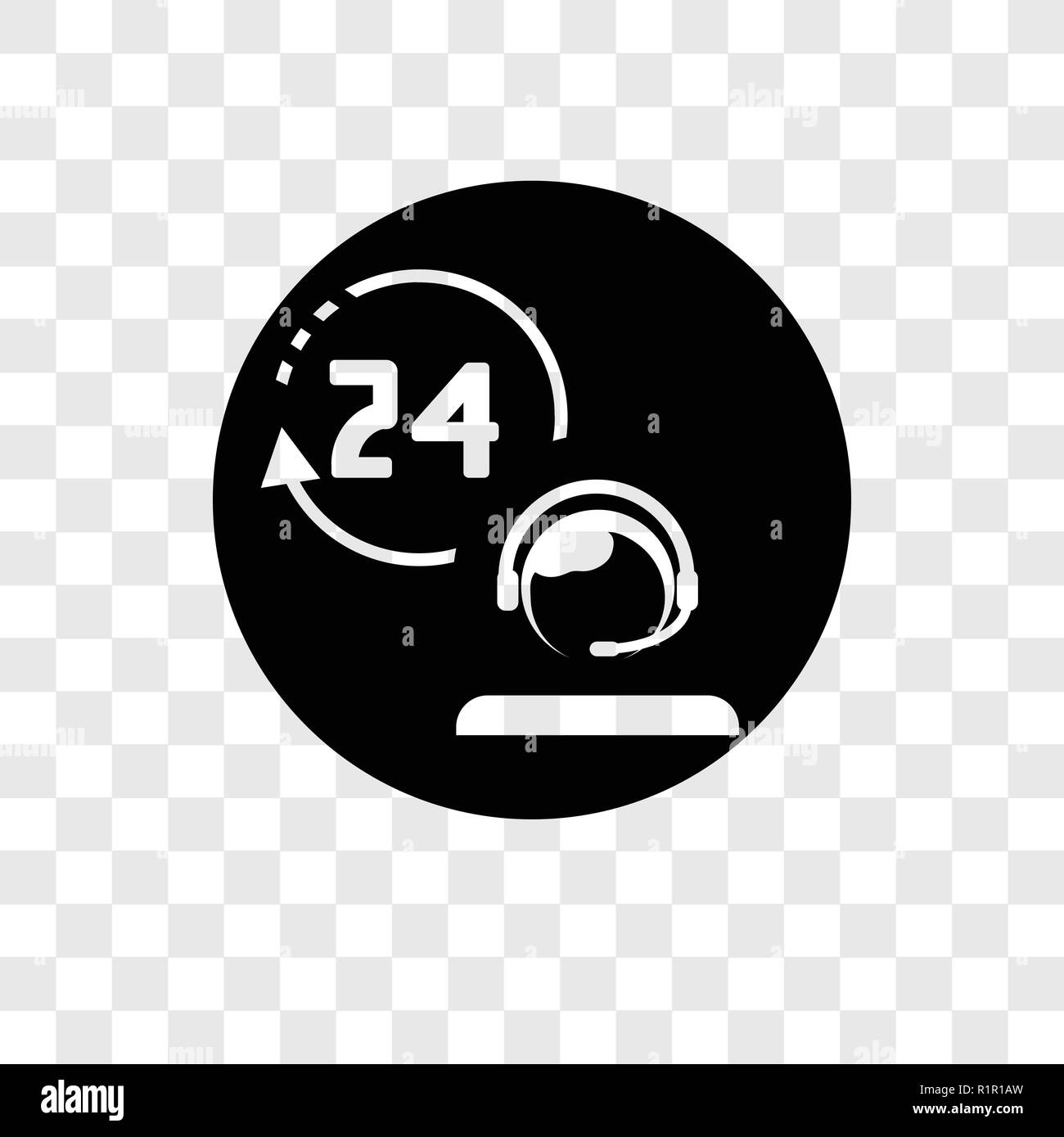 Customer service vector icon isolated on transparent background ...