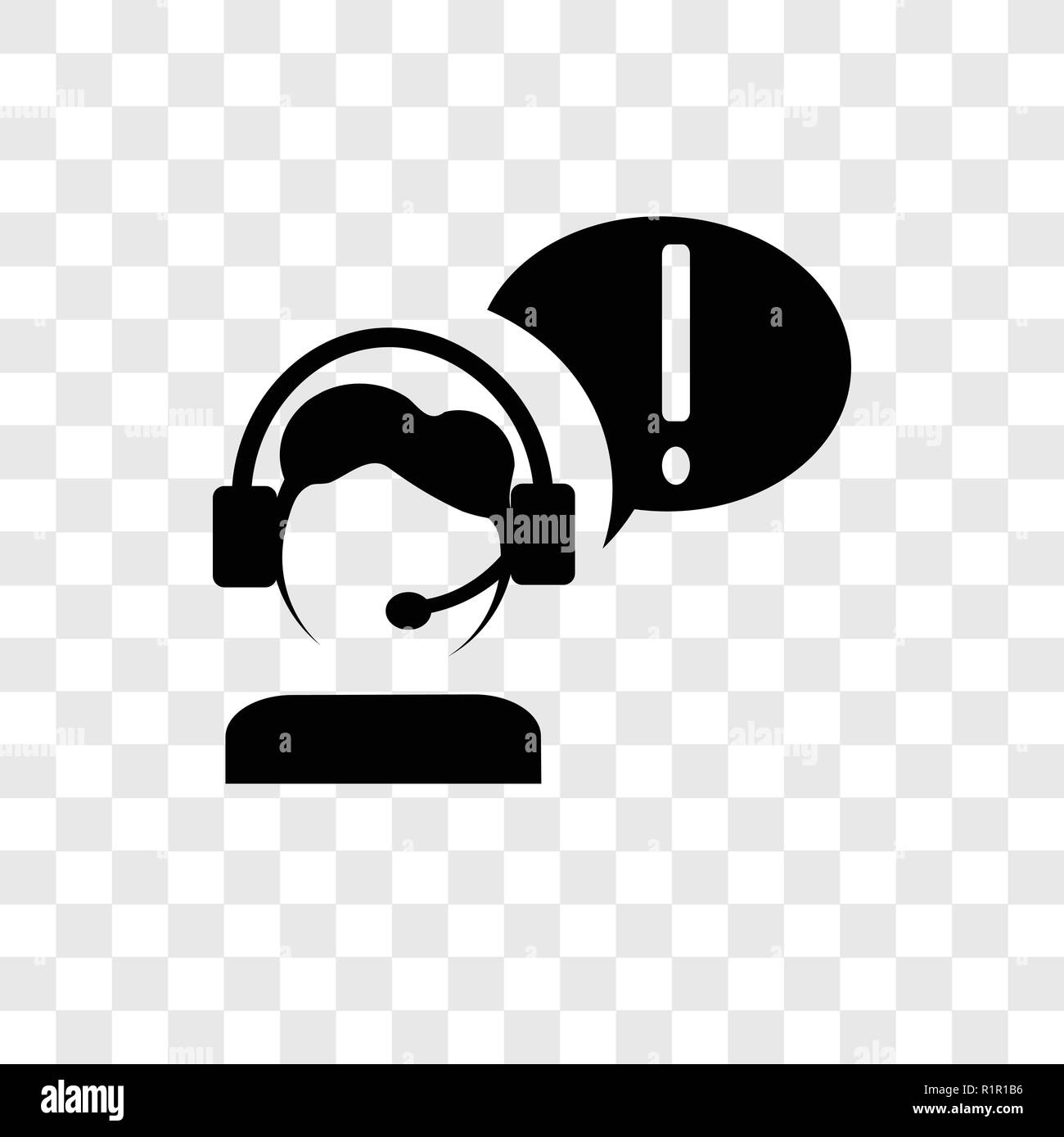 Customer service vector icon isolated on transparent background ...