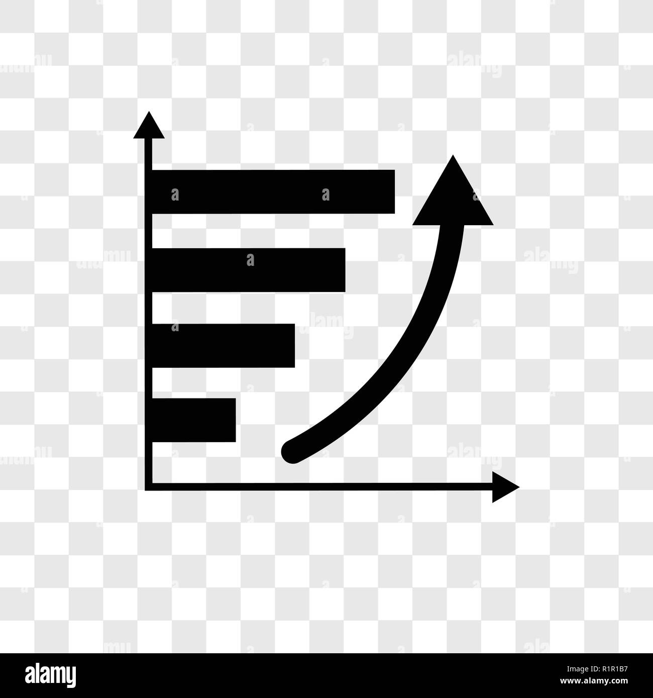 Line chart vector icon isolated on transparent background, Line chart ...