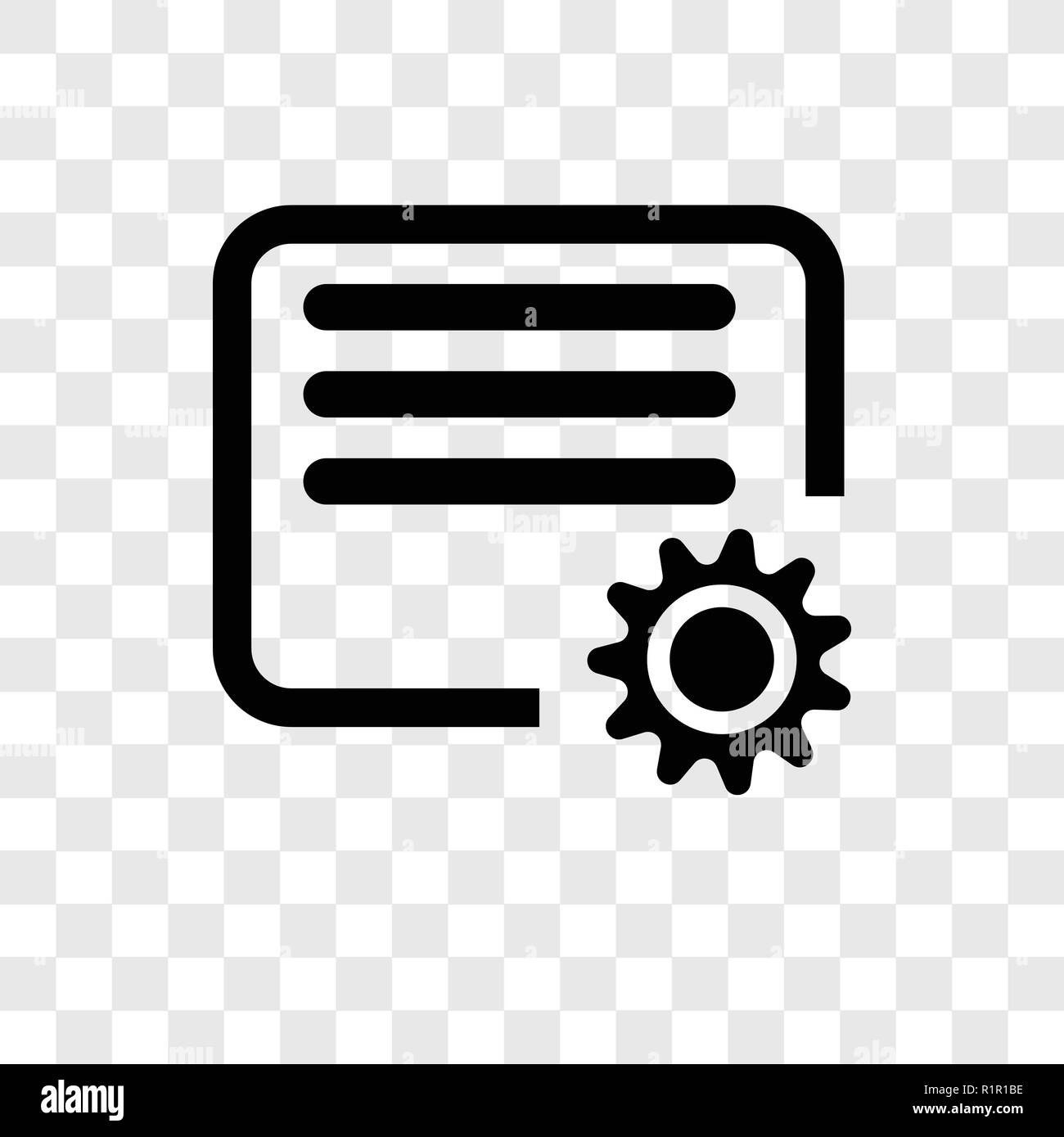 Settings vector icon isolated on transparent background, Settings ...