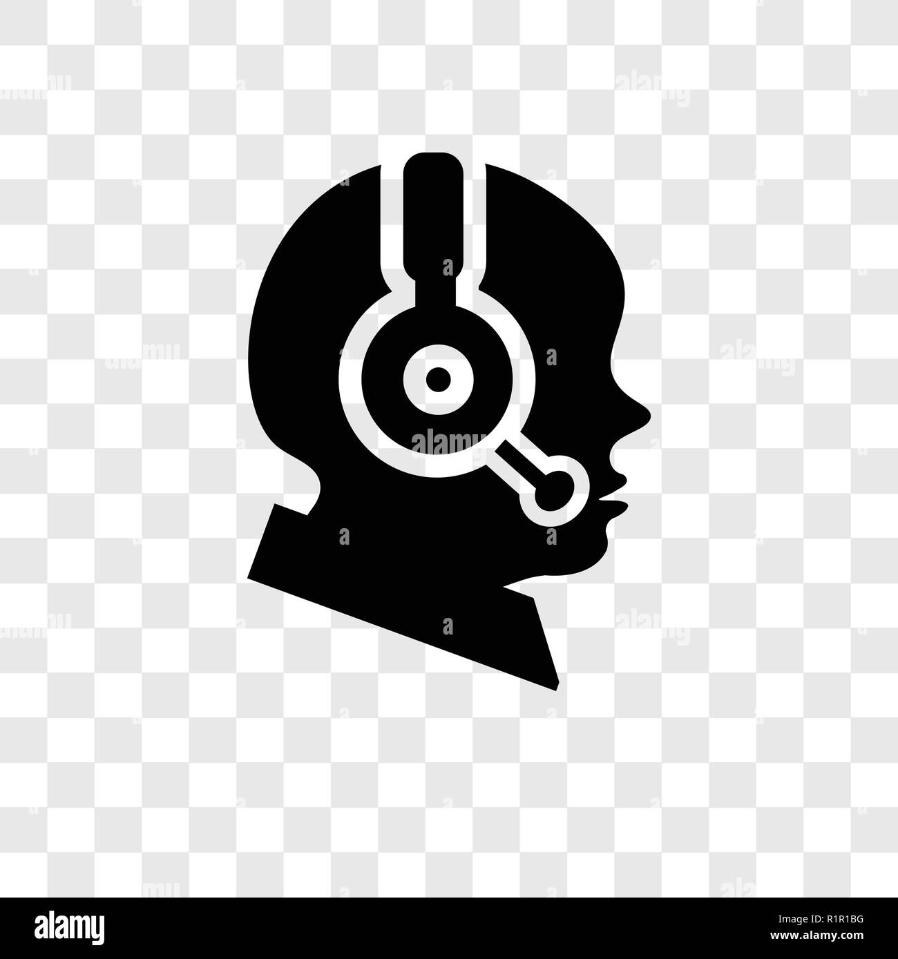 Customer service vector icon isolated on transparent background ...