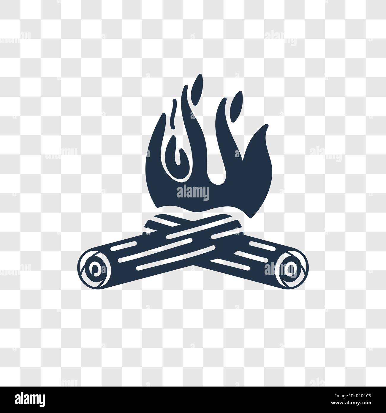 Bonfire vector icon isolated on transparent background, Bonfire ...