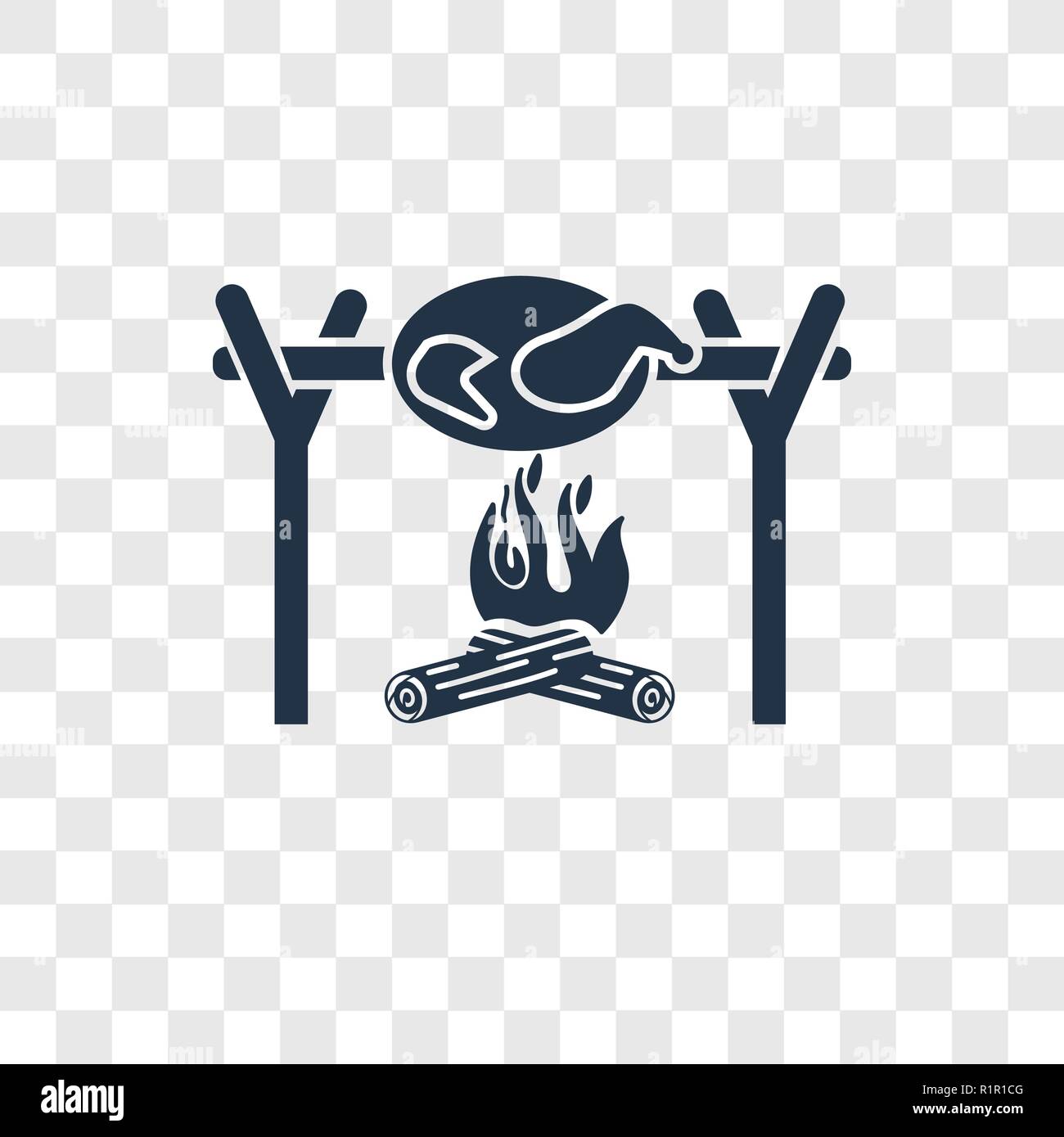 Roast chicken vector icon isolated on transparent background, Roast ...