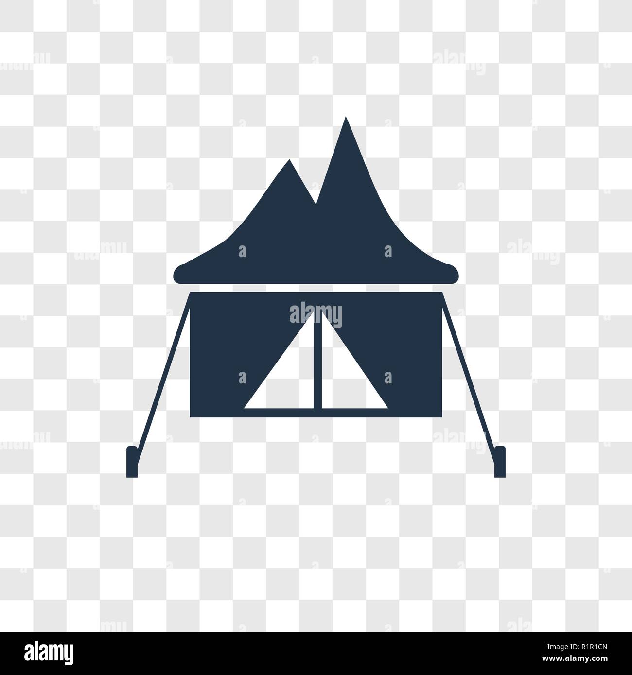 Tent vector icon isolated on transparent background, Tent transparency ...
