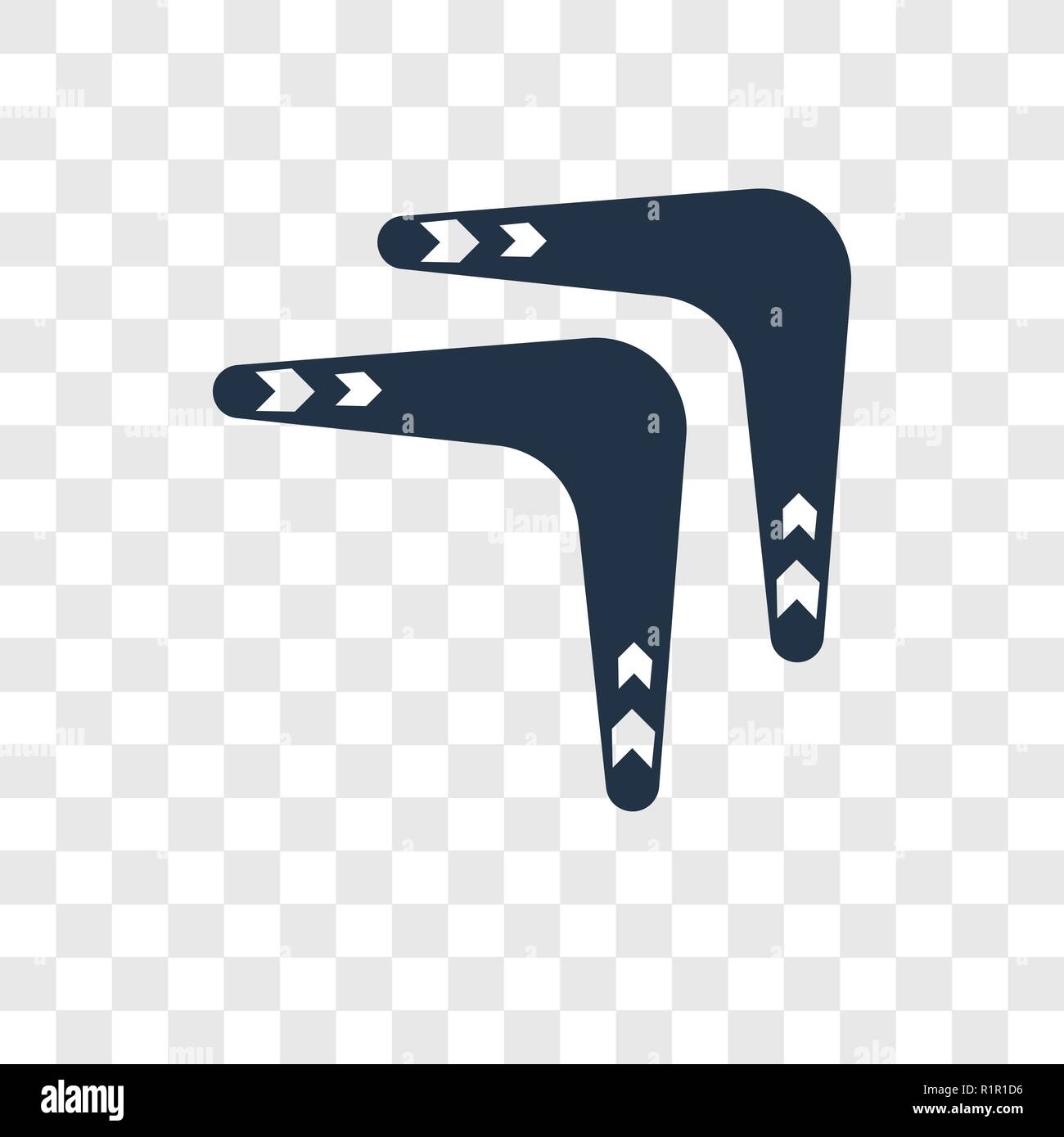 Boomerang vector icon isolated on transparent background, Boomerang ...
