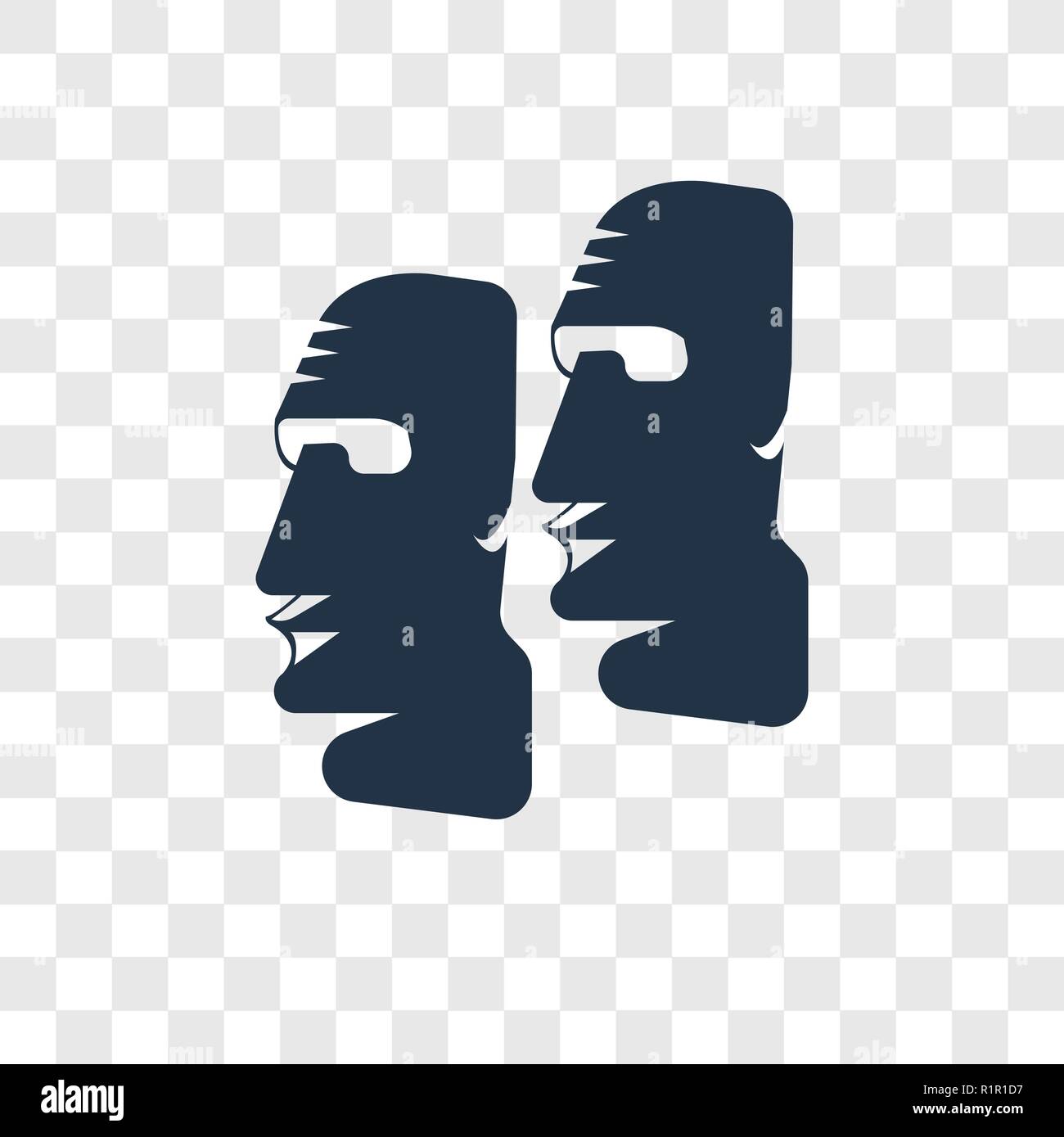 Moai vector icon isolated on transparent background, Moai transparency ...