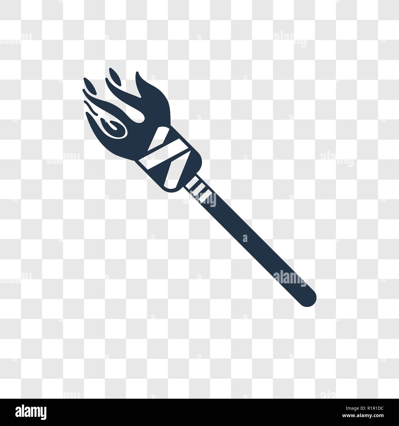 Torch vector icon isolated on transparent background, Torch ...