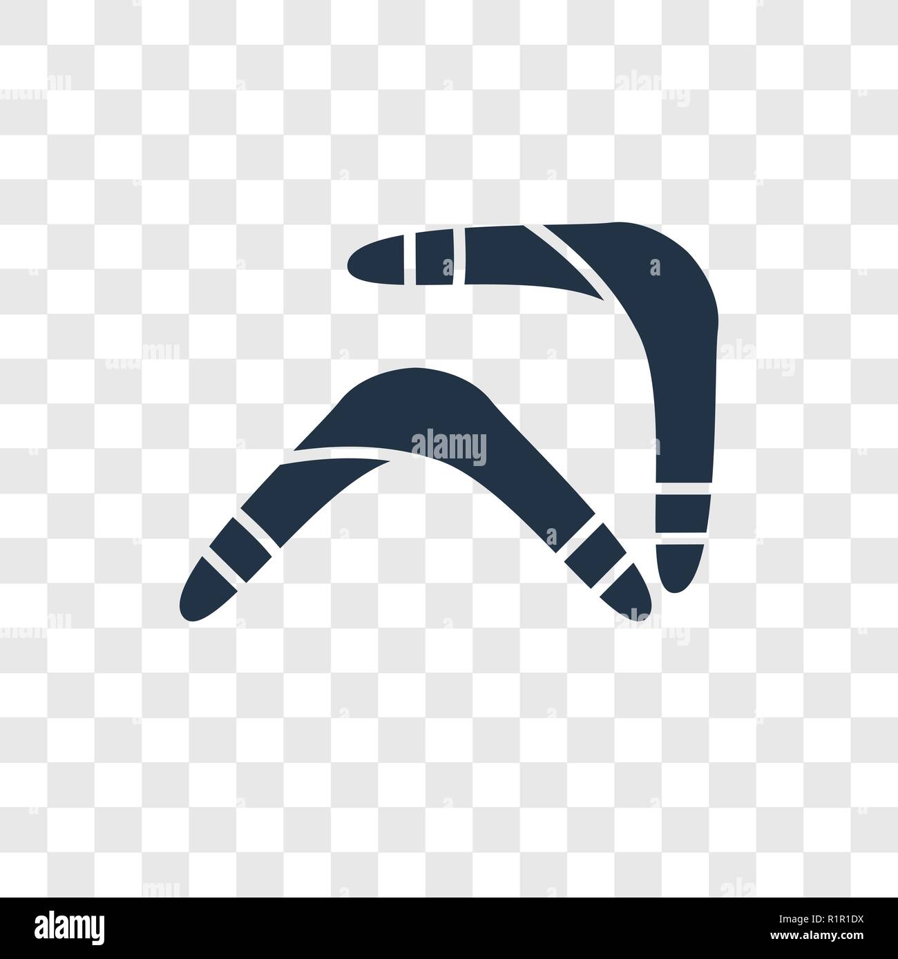 Boomerang vector icon isolated on transparent background, Boomerang ...