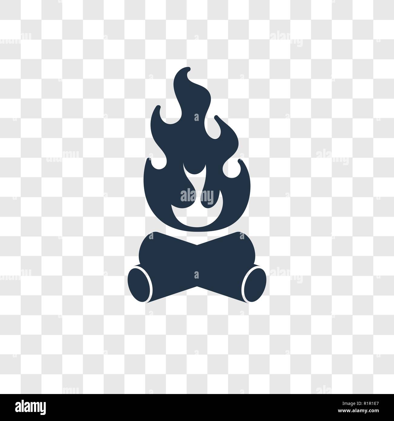 Bonfire vector icon isolated on transparent background, Bonfire ...