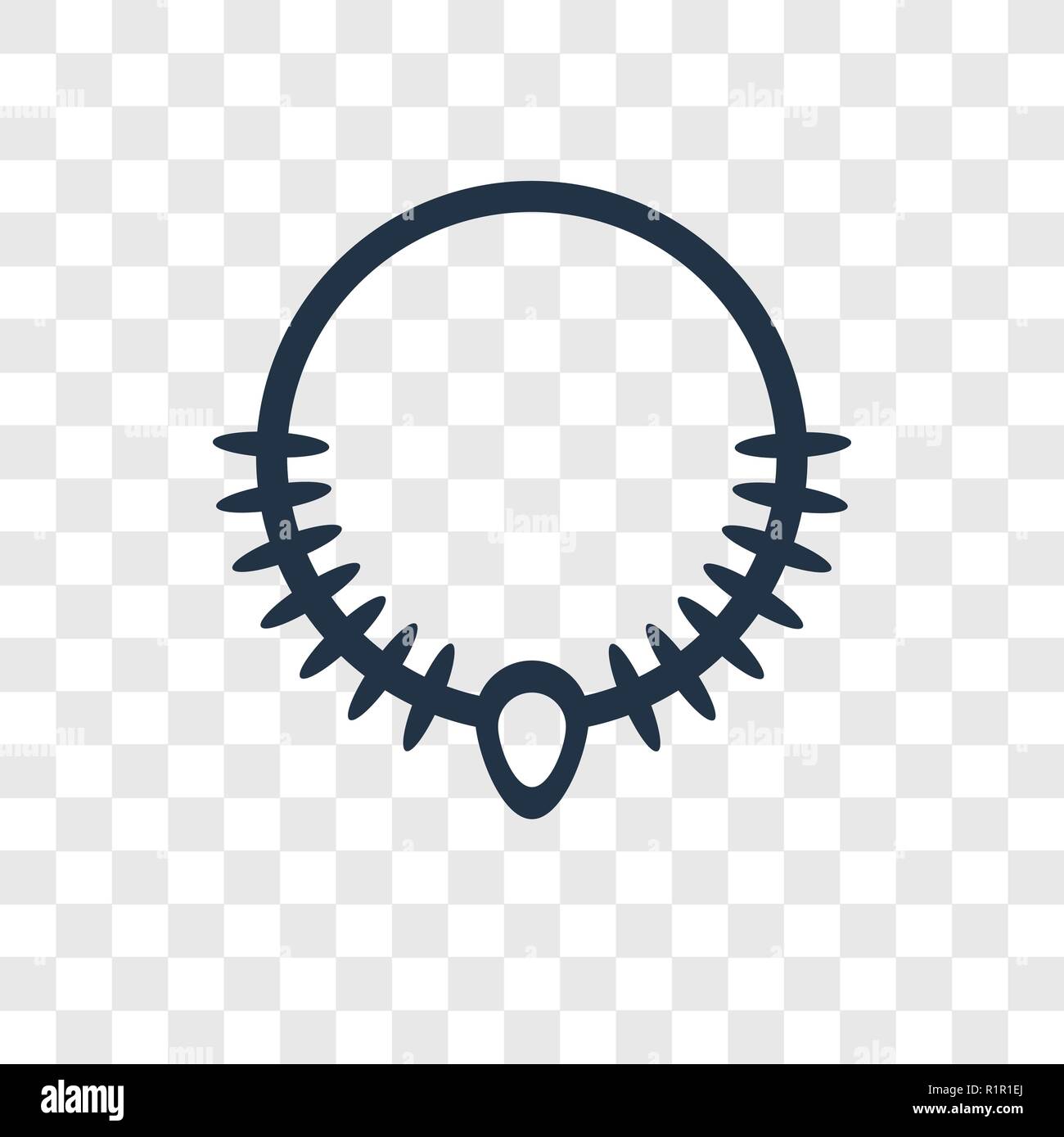 Necklace vector icon isolated on transparent background, Necklace ...