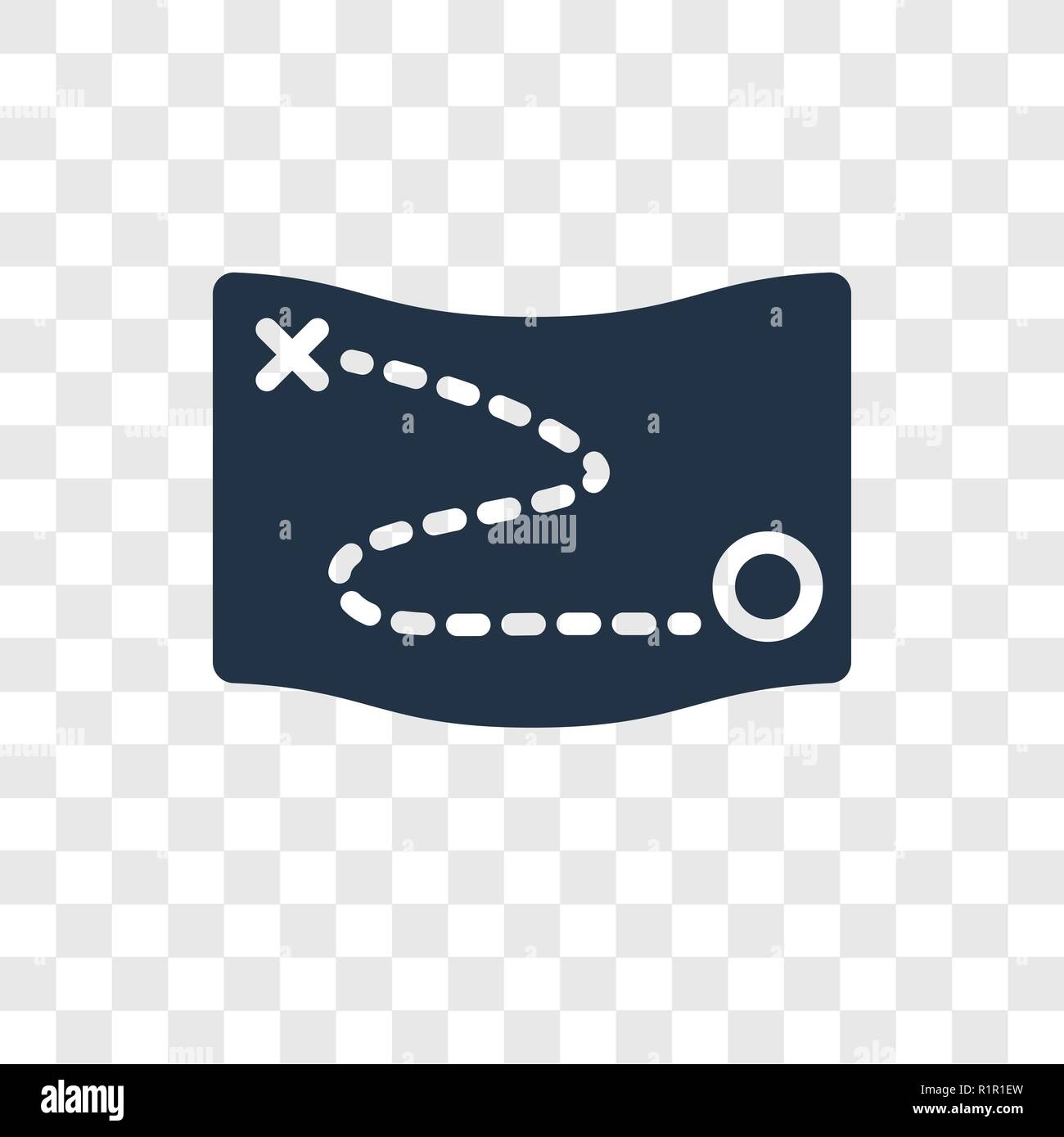 Treasure map vector icon isolated on transparent background, Treasure ...