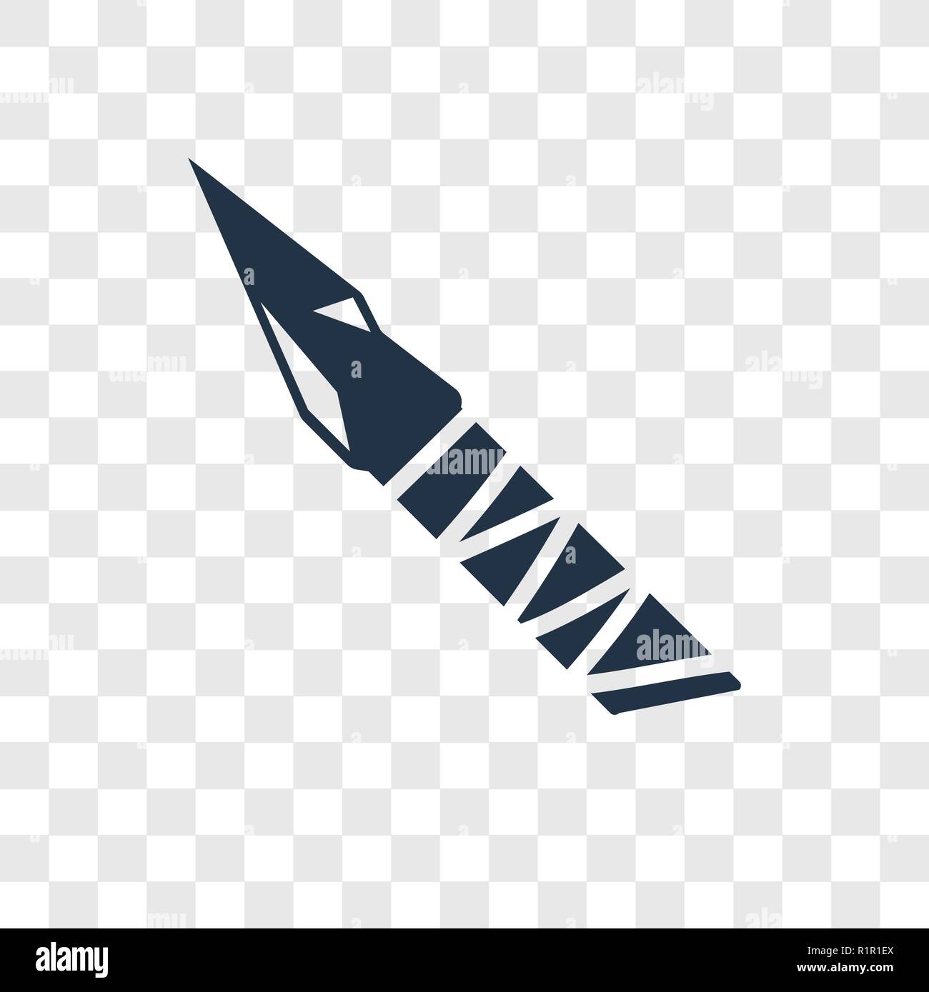 Knife vector icon isolated on transparent background, Knife ...