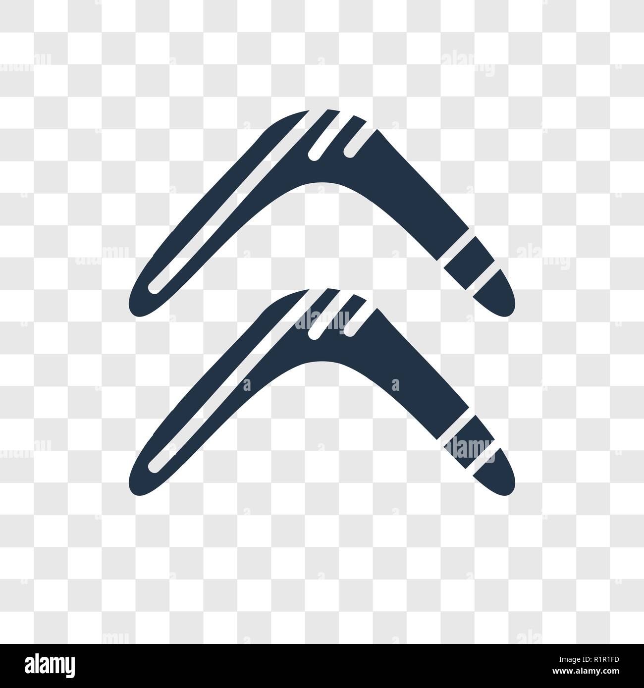 Boomerang vector icon isolated on transparent background, Boomerang ...