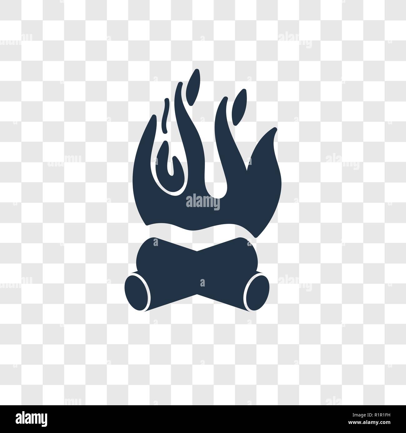 Bonfire vector icon isolated on transparent background, Bonfire ...