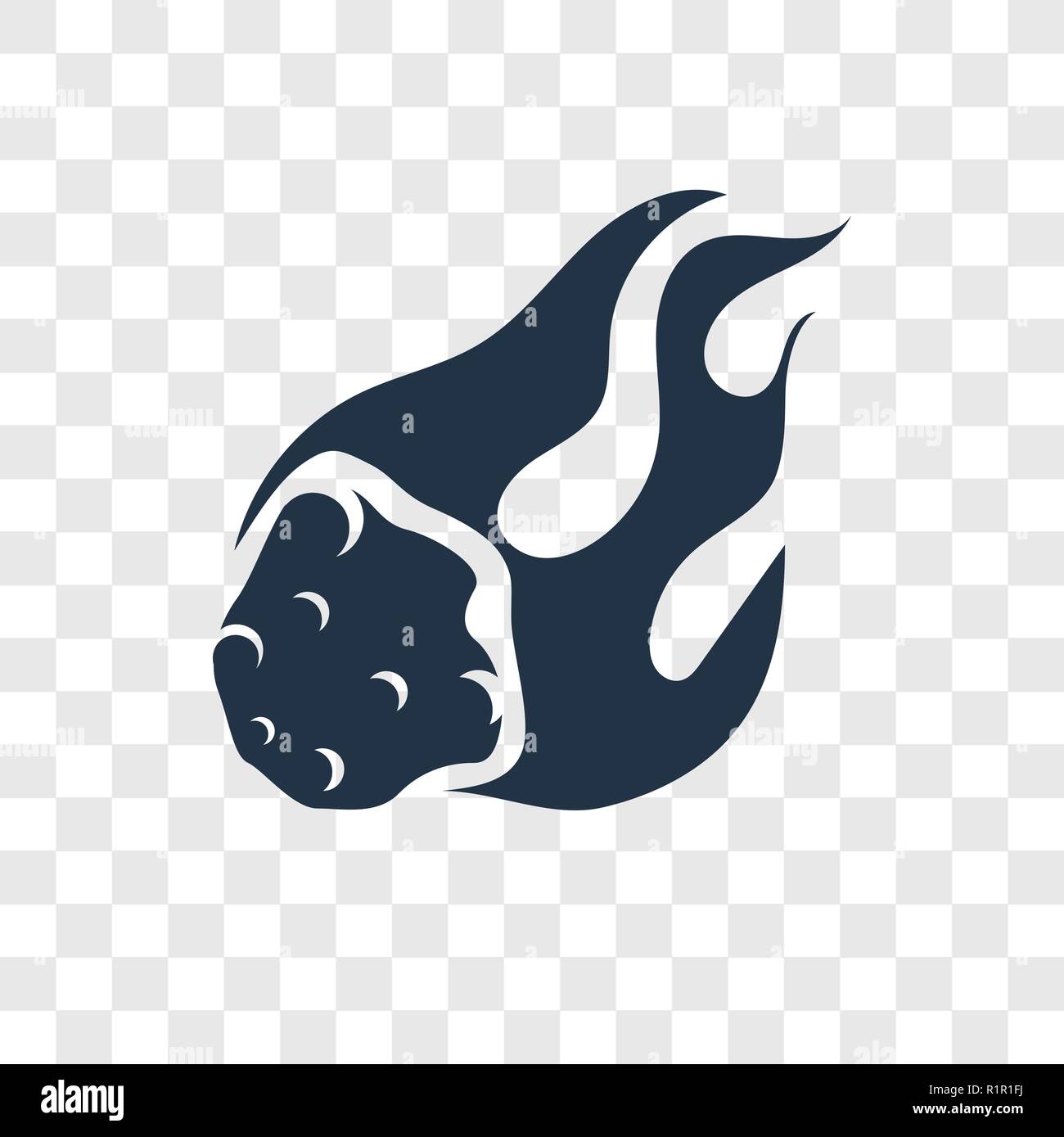 Meteorite vector icon isolated on transparent background, Meteorite ...