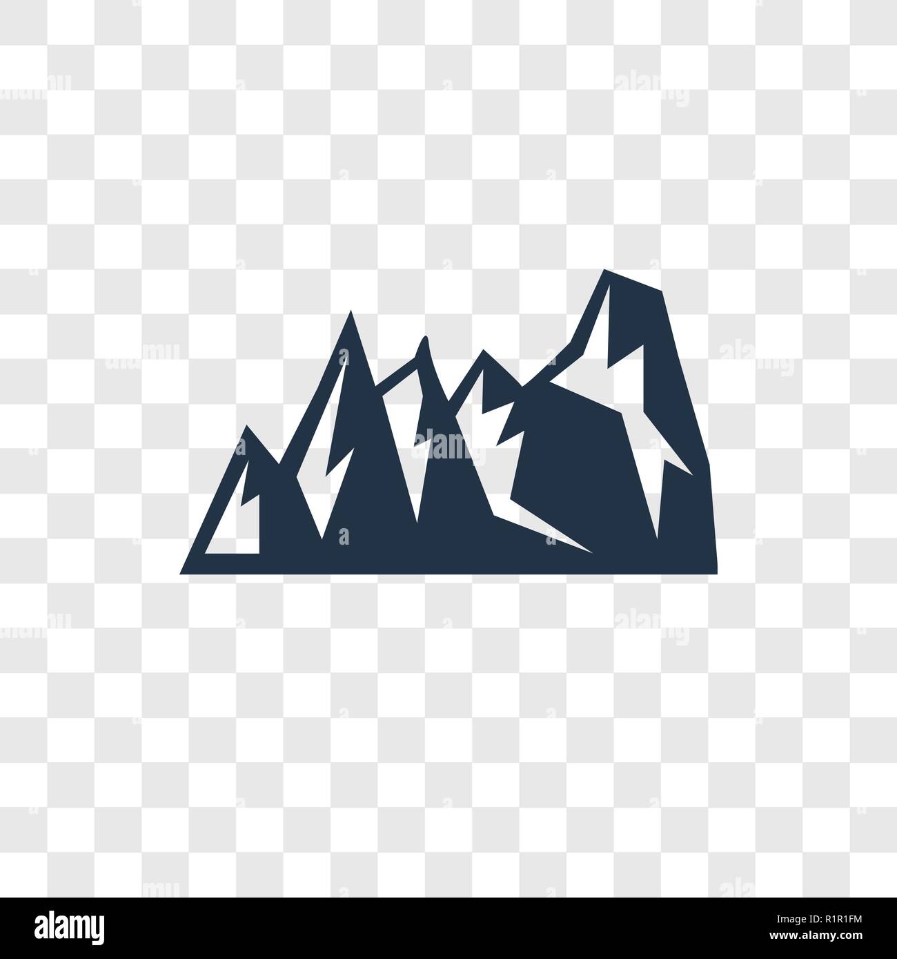 Mountain vector icon isolated on transparent background, Mountain ...