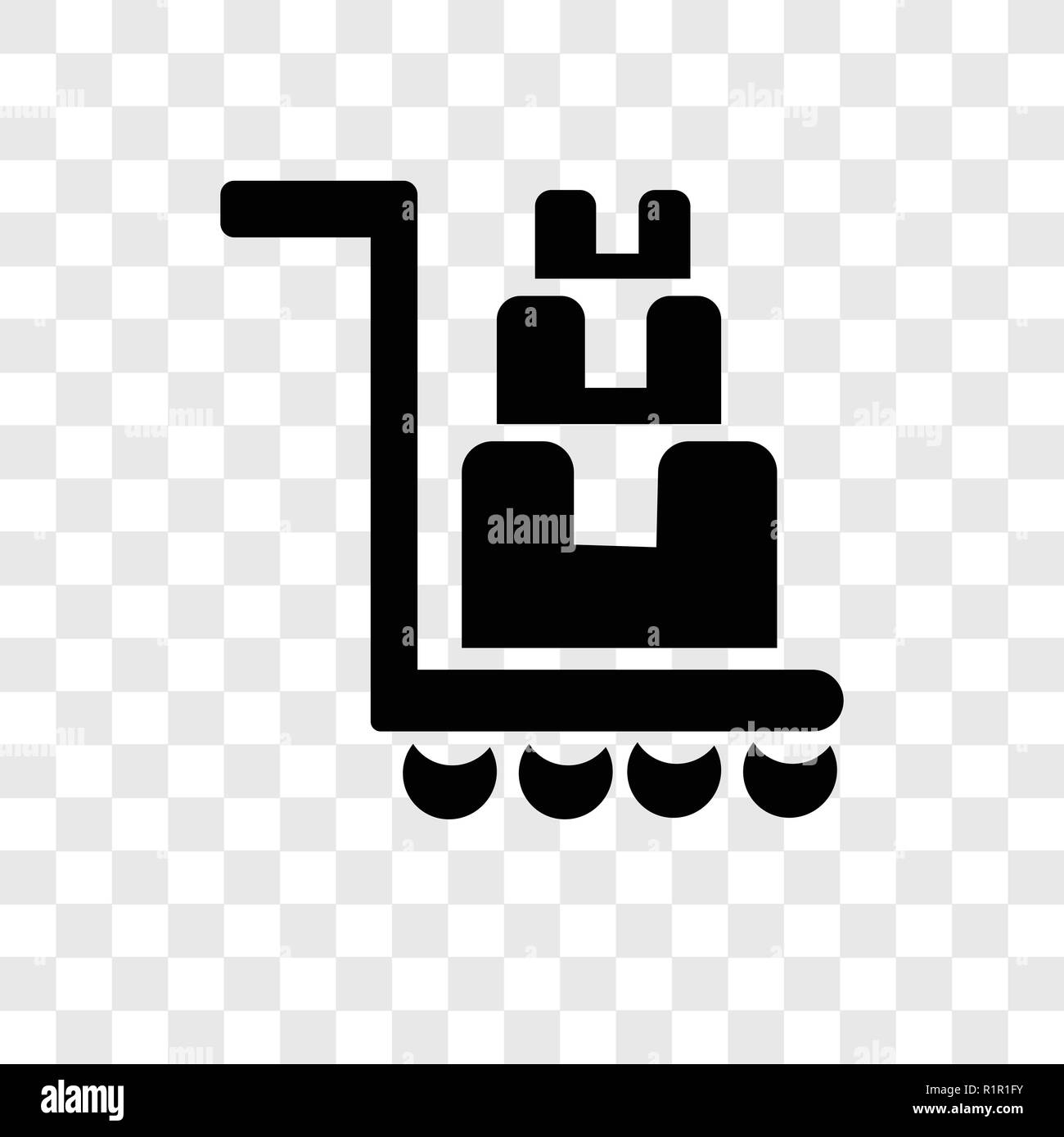 Trolley vector icon isolated on transparent background, Trolley ...