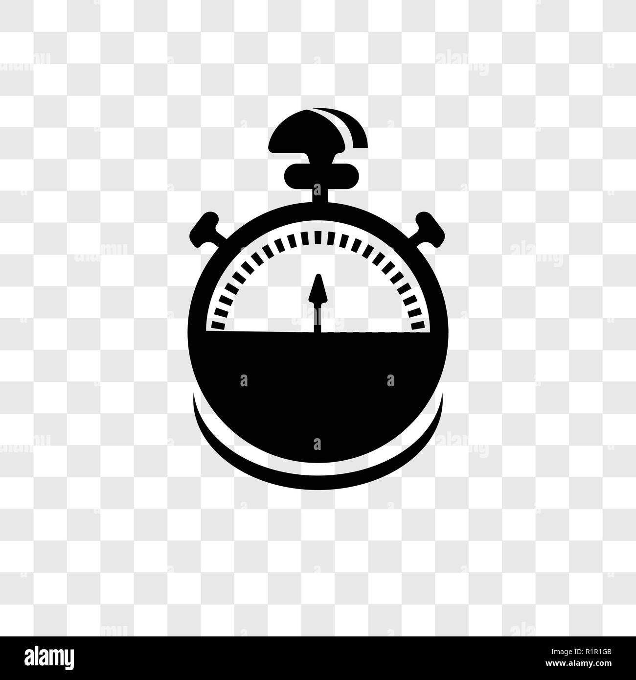 Stopwatch vector icon isolated on transparent background, Stopwatch ...