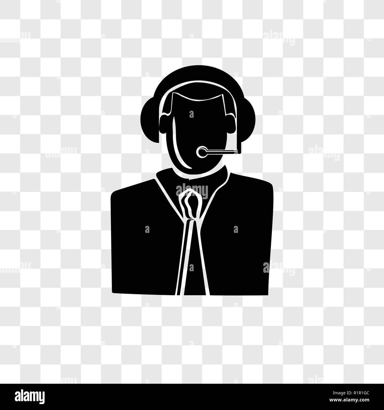 Customer service vector icon isolated on transparent background ...