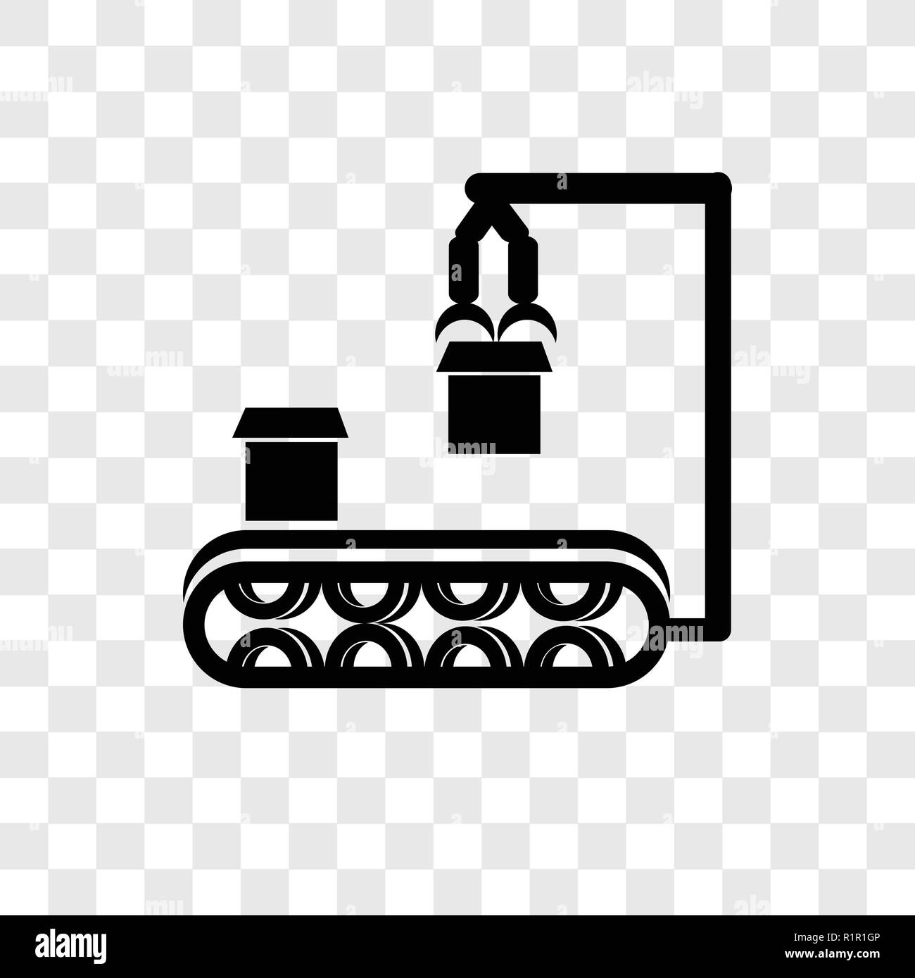 Conveyor vector icon isolated on transparent background, Conveyor transparency logo concept ...
