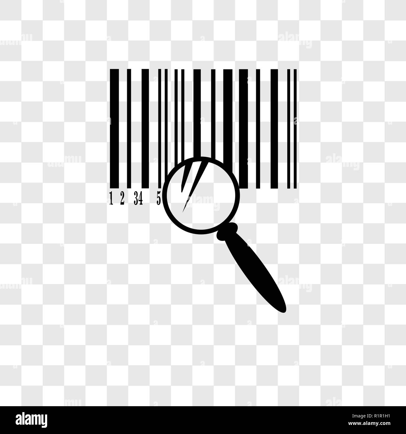 Barcode vector icon isolated on transparent background, Barcode ...