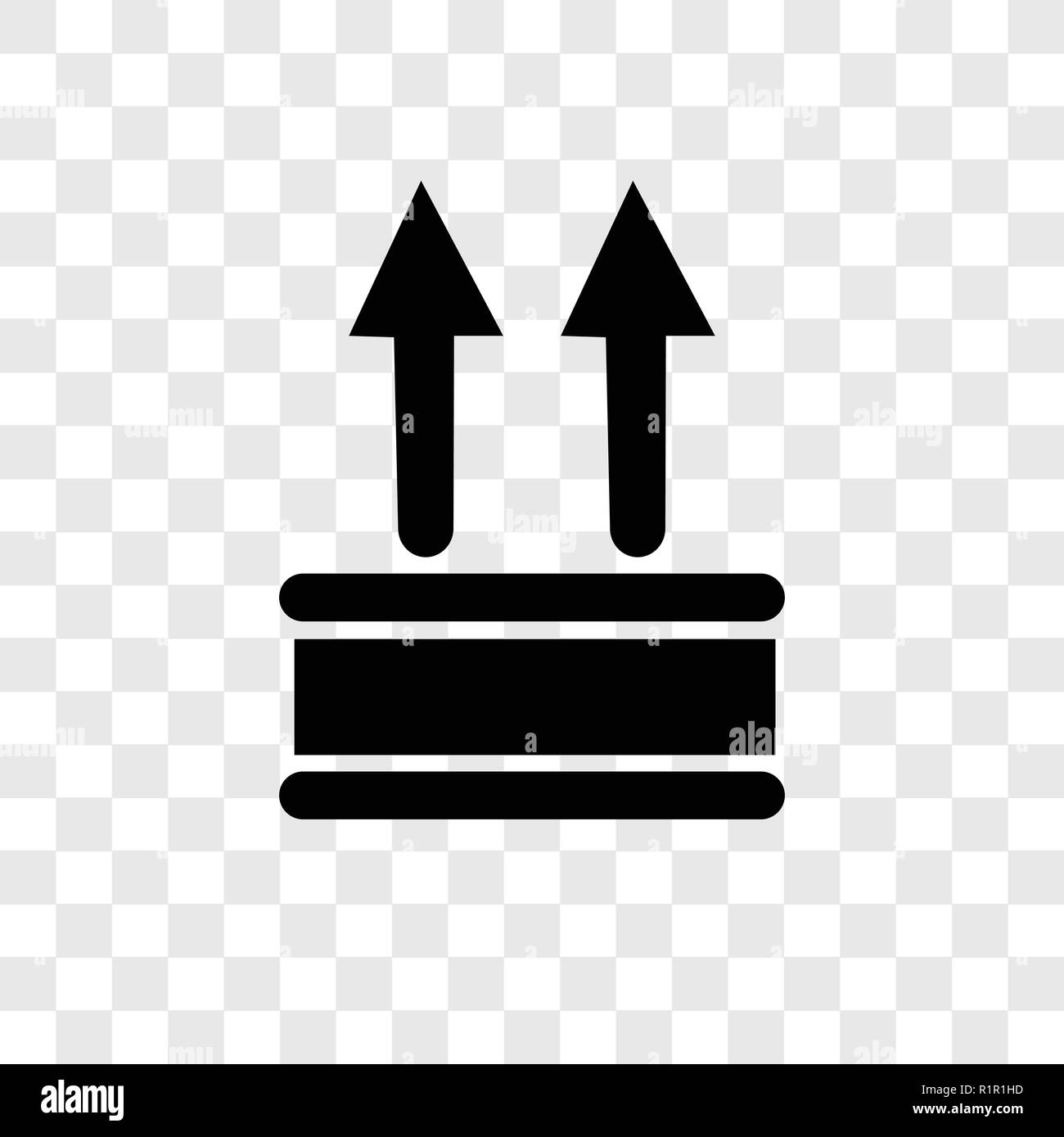 Side up vector icon isolated on transparent background, Side up ...