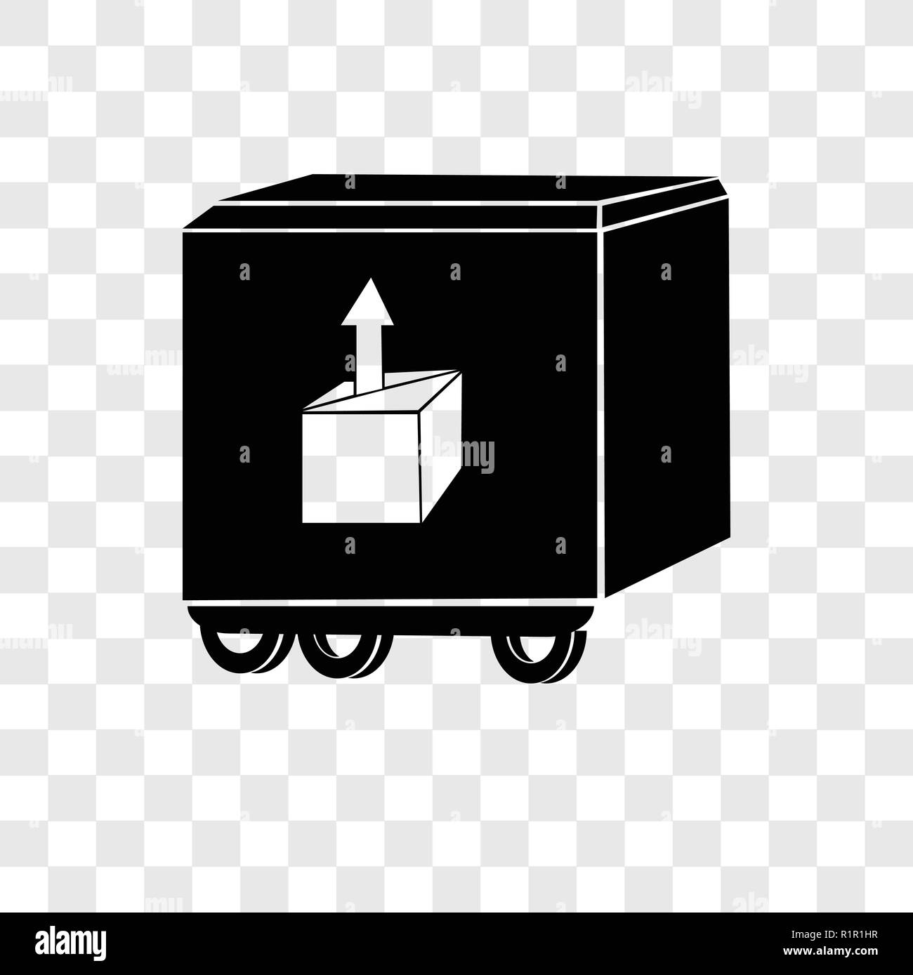 Trolley vector icon isolated on transparent background, Trolley ...