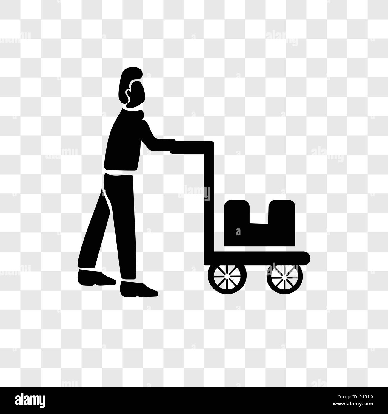 Delivery man vector icon isolated on transparent background, Delivery ...