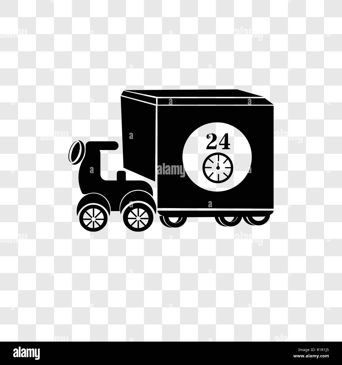 Delivery truck vector icon isolated on transparent background, Delivery ...