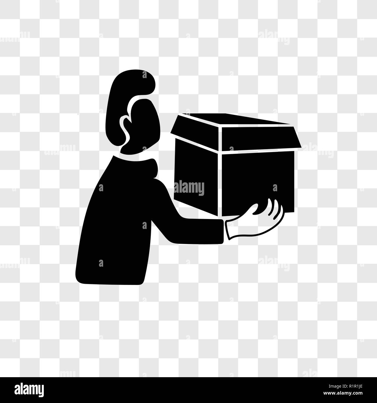 Package vector icon isolated on transparent background, Package ...