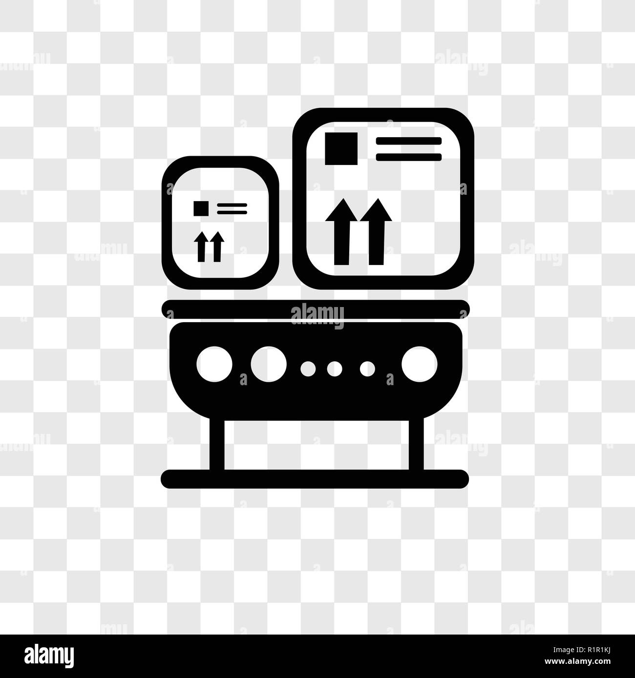Conveyor vector icon isolated on transparent background, Conveyor ...