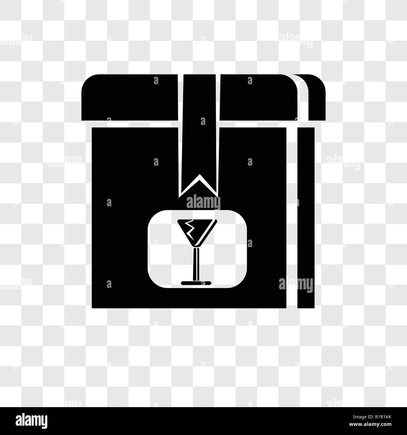 Fragile vector icon isolated on transparent background, Fragile ...