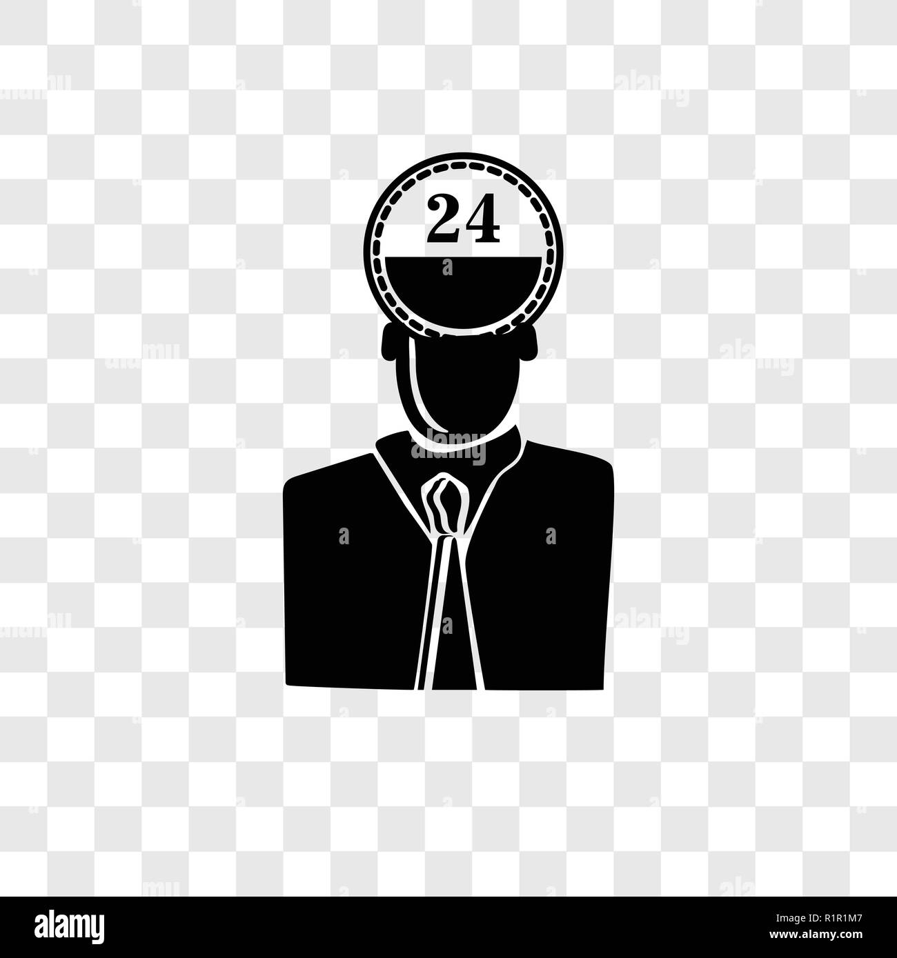 24 hours vector icon isolated on transparent background, 24 hours ...