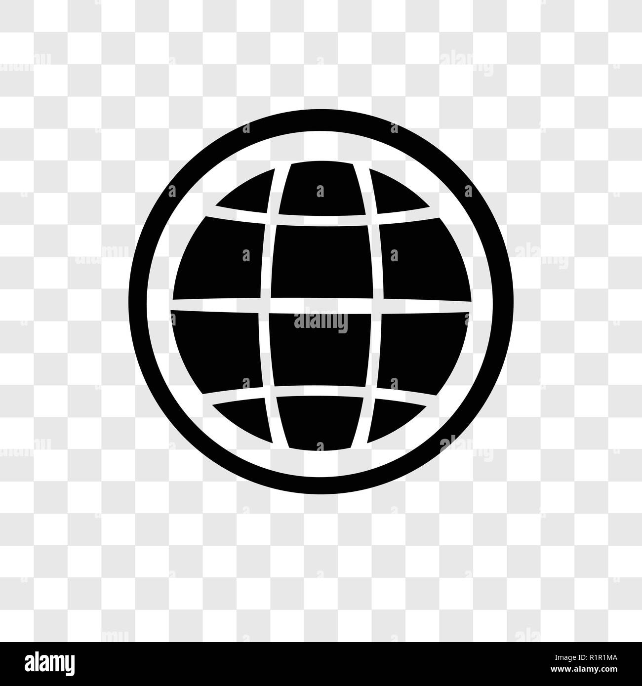 Earth grid vector icon isolated on transparent background, Earth grid ...