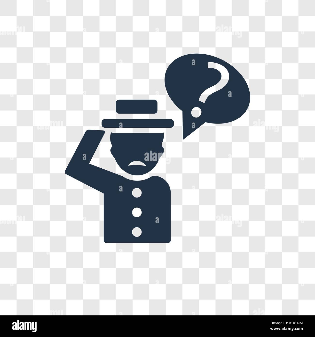 Question vector icon isolated on transparent background, Question ...