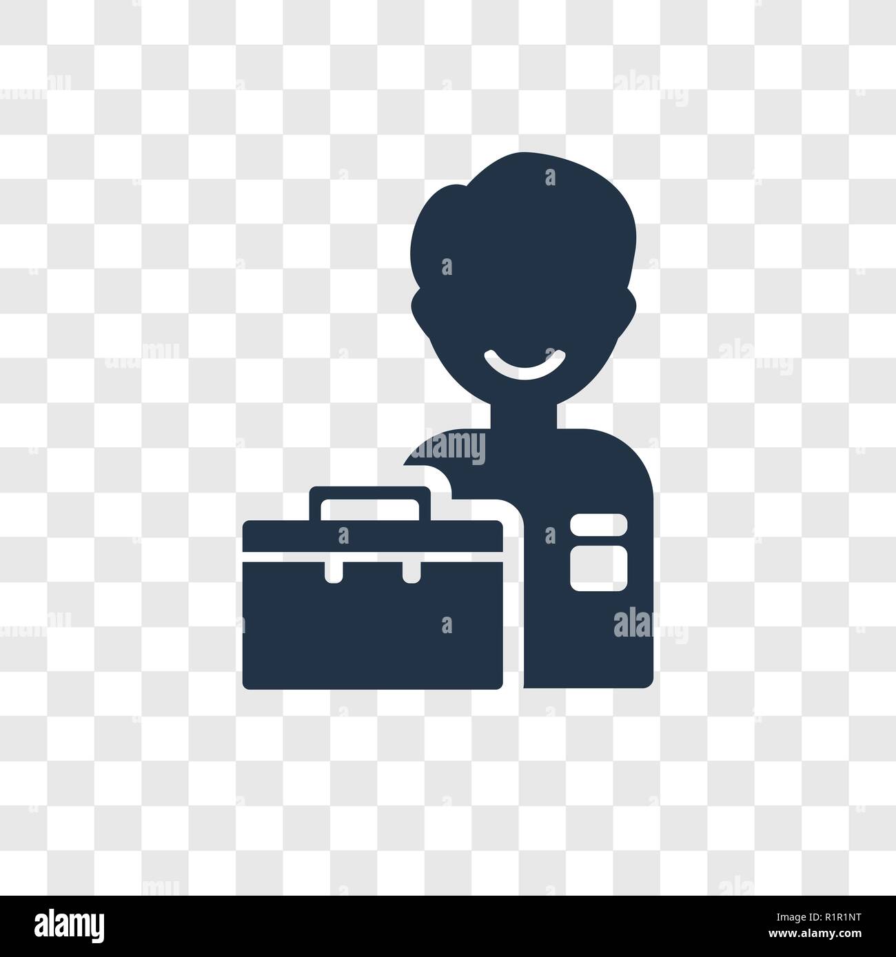 Worker vector icon isolated on transparent background, Worker ...