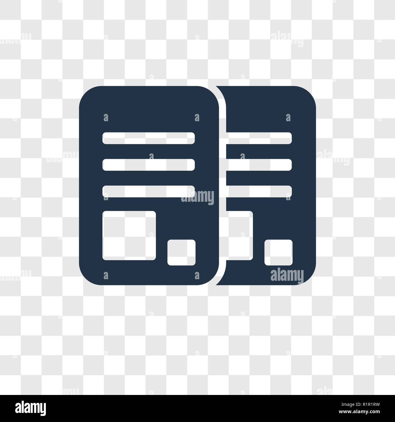 Newspaper vector icon isolated on transparent background, Newspaper ...