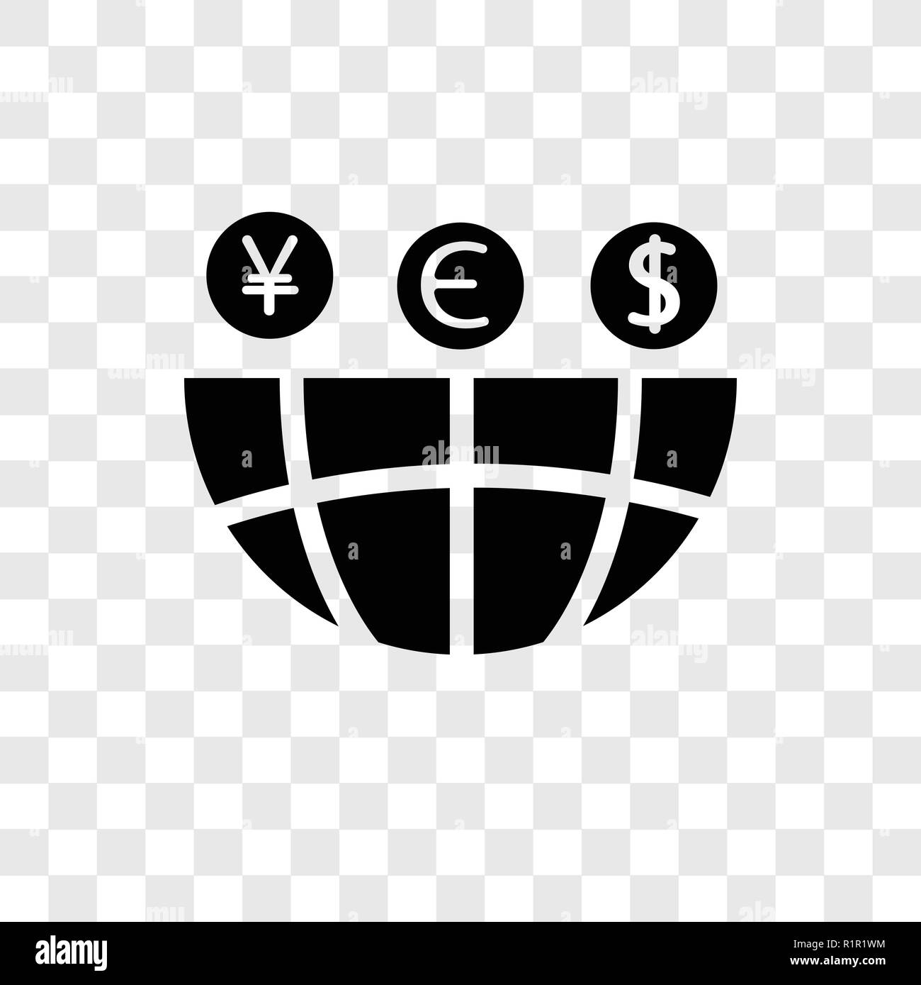 Worldwide vector icon isolated on transparent background, Worldwide ...