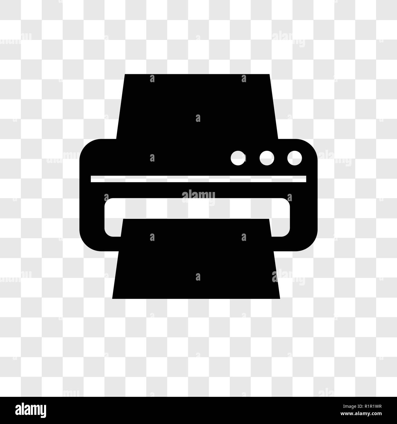 Printer vector icon isolated on transparent background, Printer ...