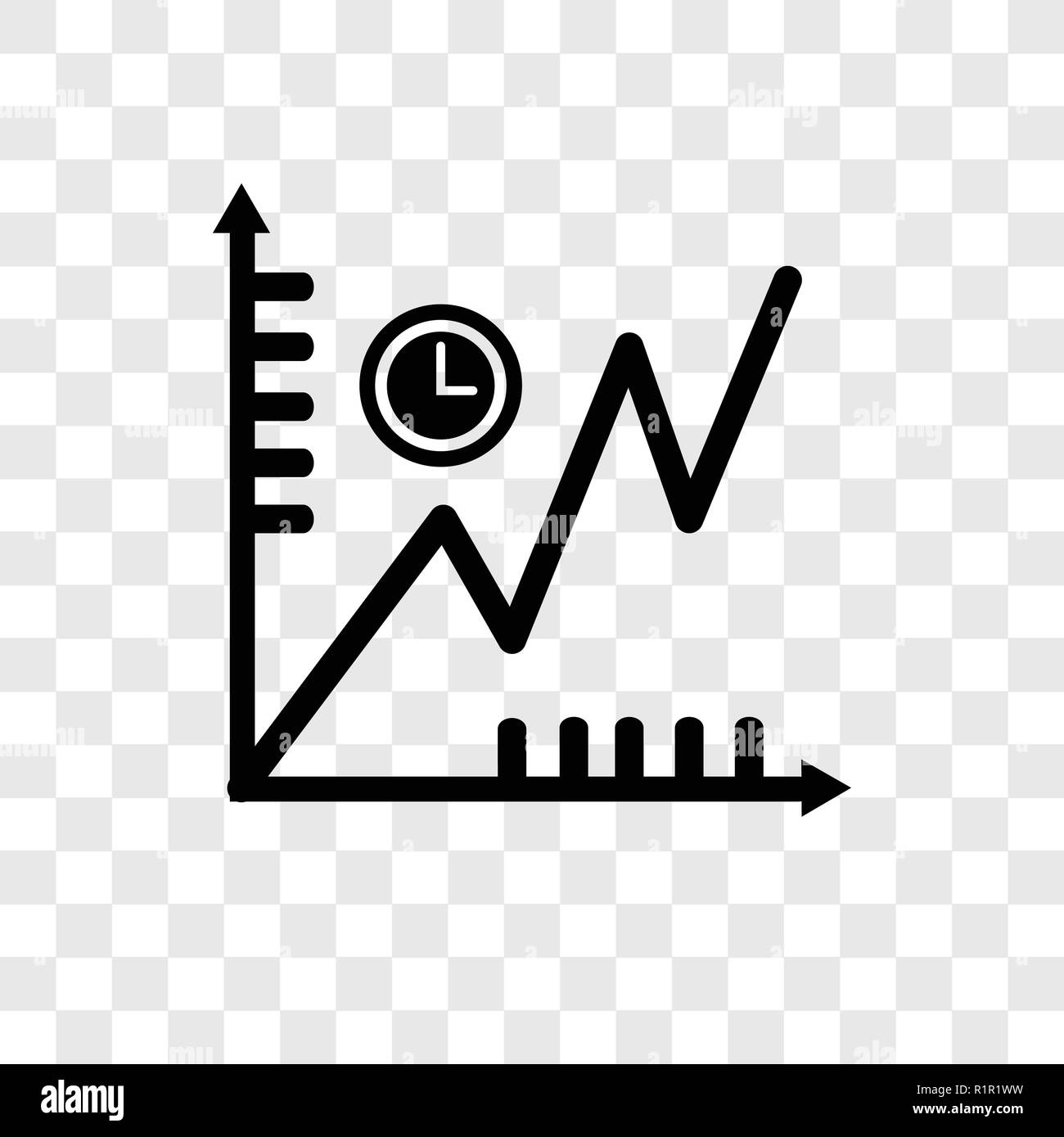 Line chart vector icon isolated on transparent background, Line chart ...