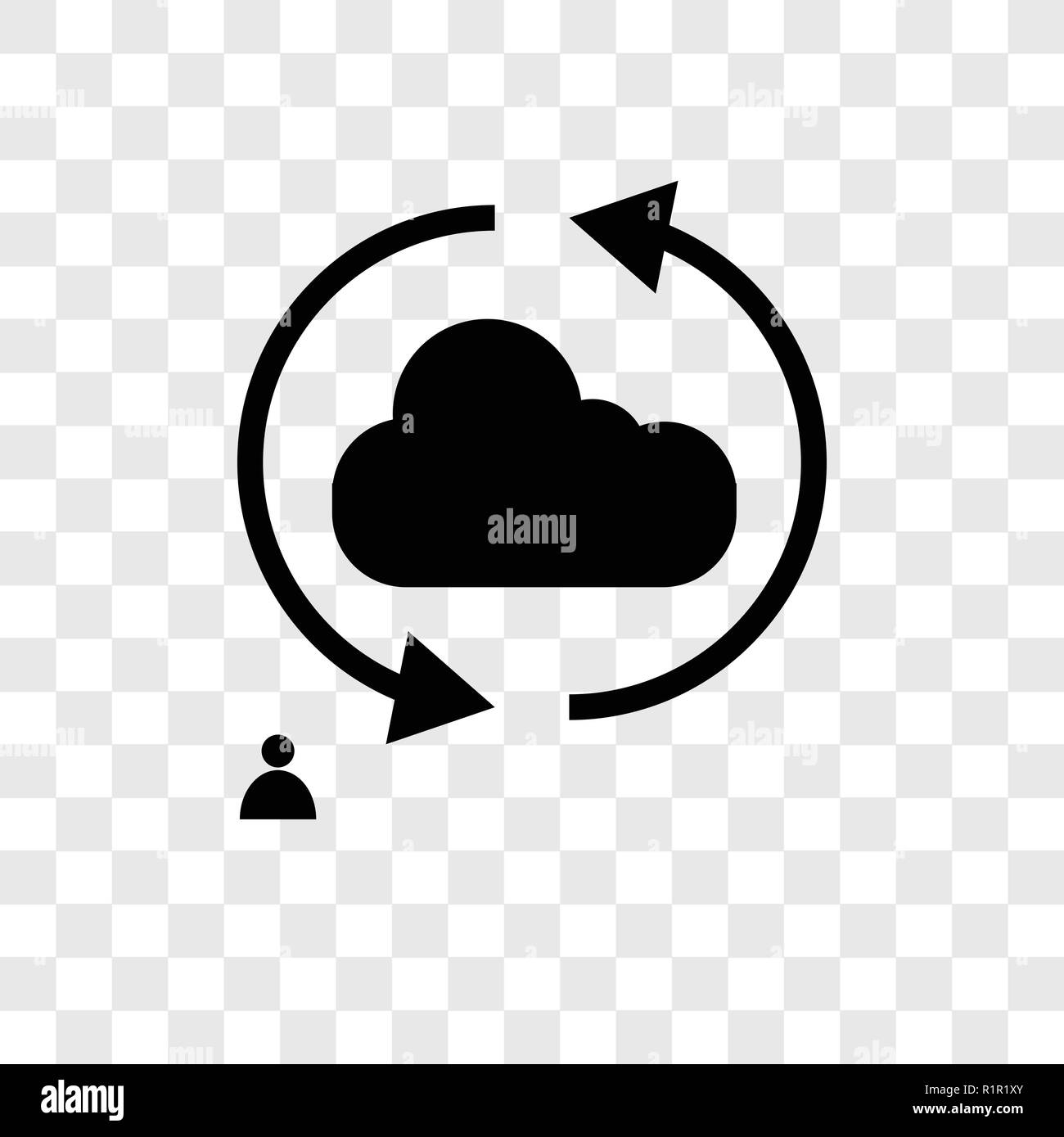 Cloud computing vector icon isolated on transparent background, Cloud computing transparency ...