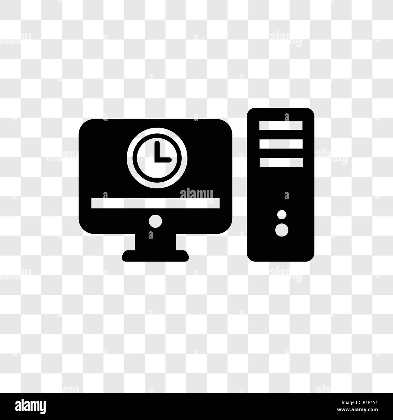 Computer vector icon isolated on transparent background, Computer ...