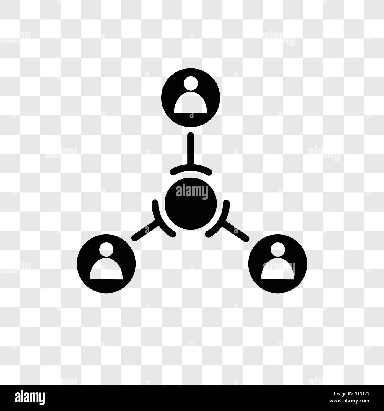 Hierarchical structure vector icon isolated on transparent background ...