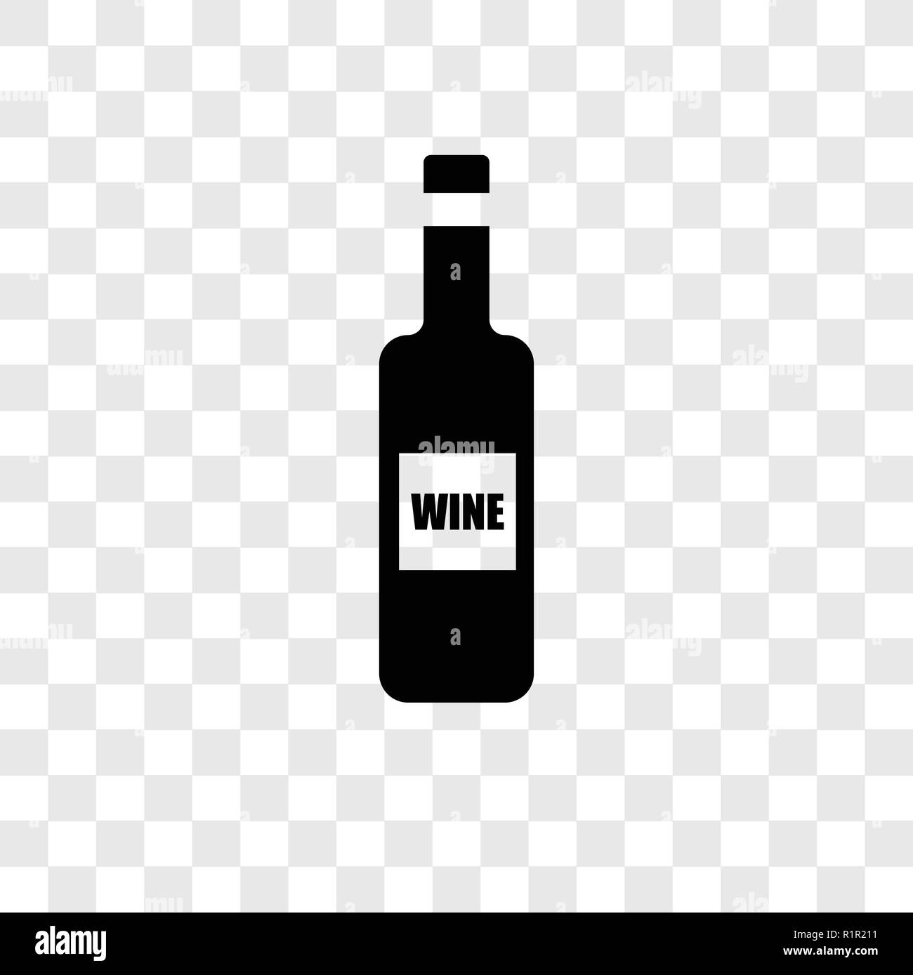 Wine bottle vector icon isolated on transparent background, Wine bottle ...