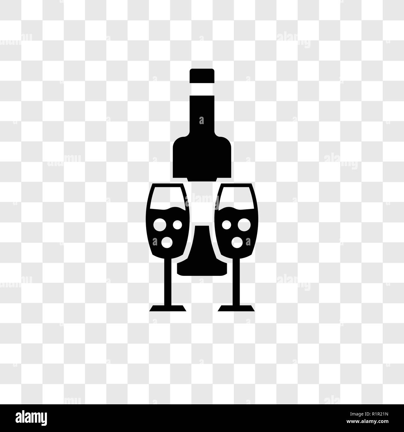 Wine vector icon isolated on transparent background, Wine transparency ...