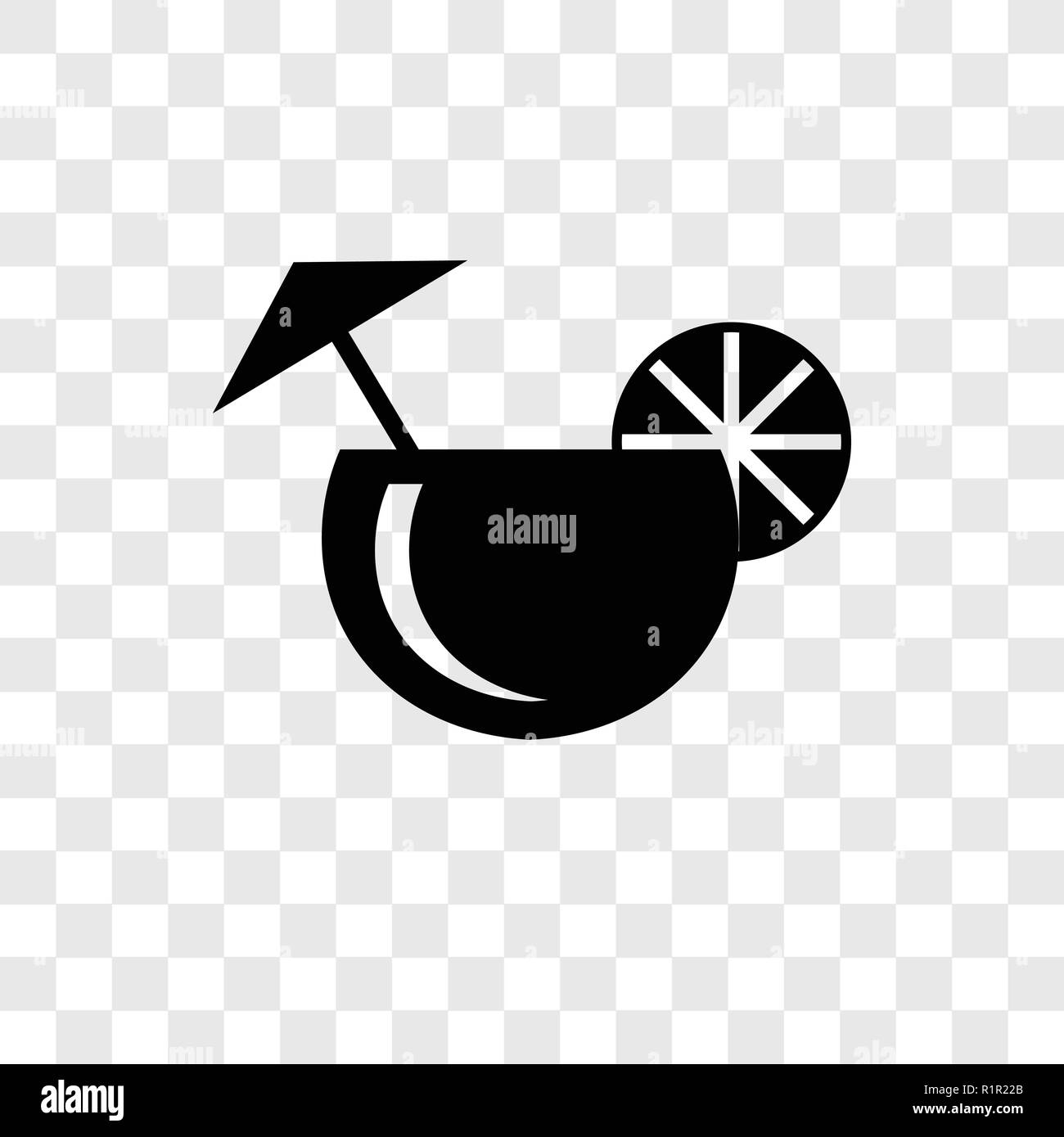 Cocktail vector icon isolated on transparent background, Cocktail ...