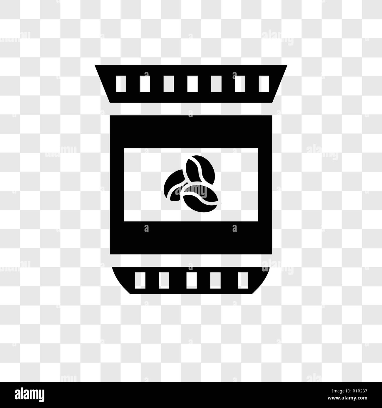 Coffee bag vector icon isolated on transparent background, Coffee bag ...