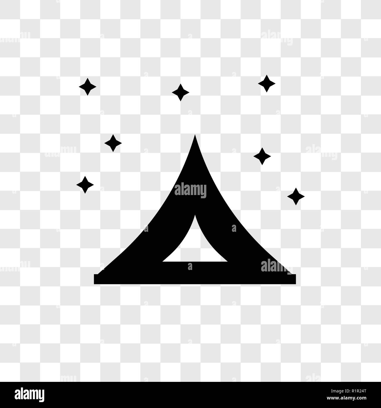 Tent vector icon isolated on transparent background, Tent transparency ...