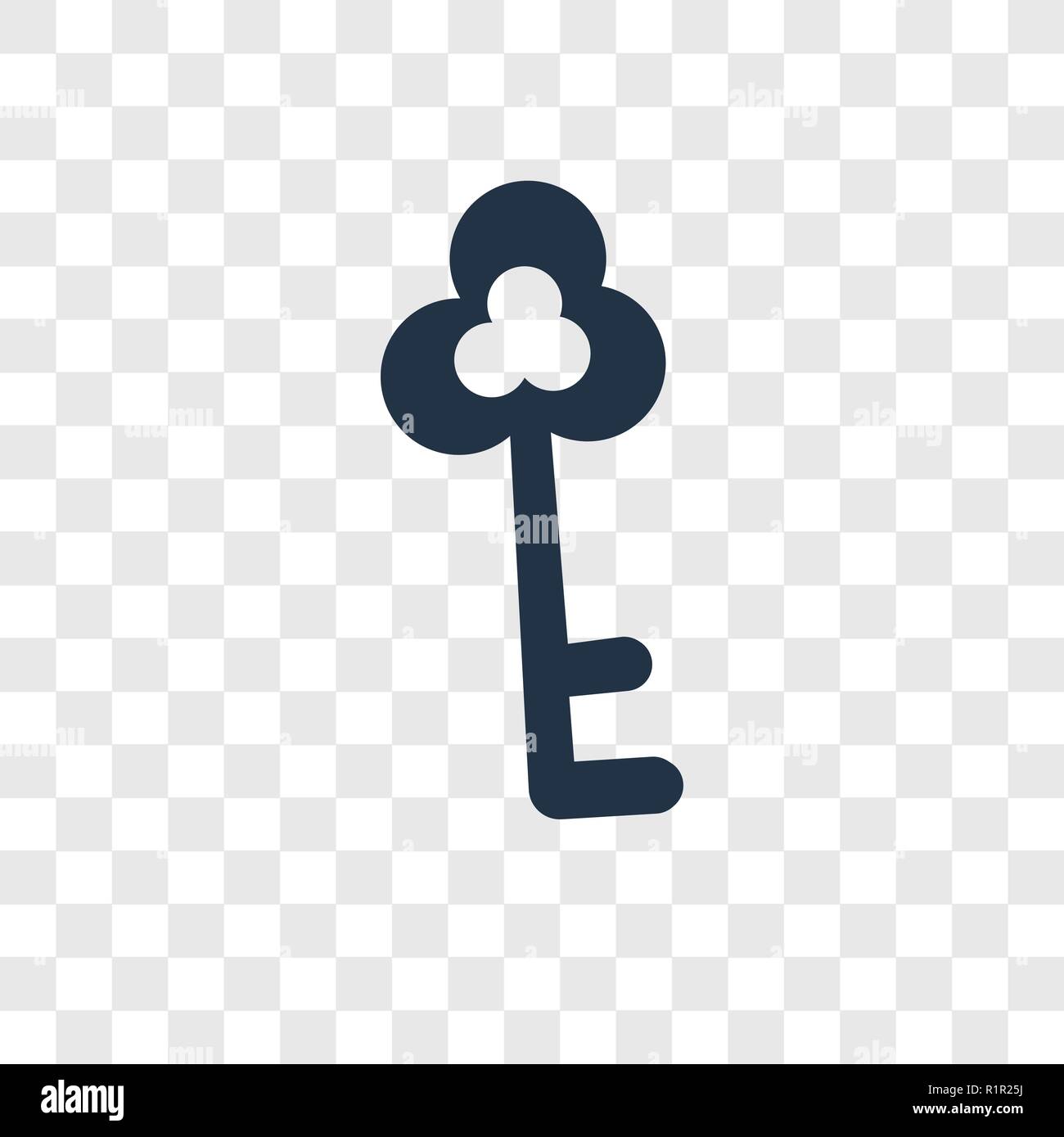Key vector icon isolated on transparent background, Key transparency ...