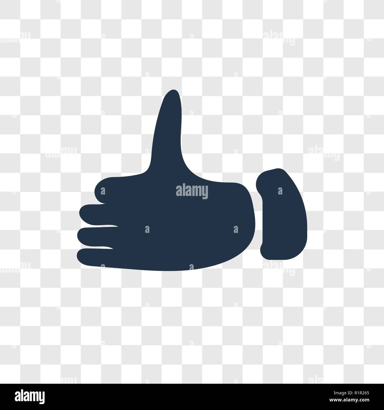 Thumb up vector icon isolated on transparent background, Thumb up ...